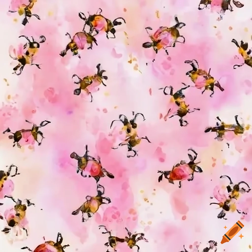 Swarm of pink bees in ballet tutus on Craiyon