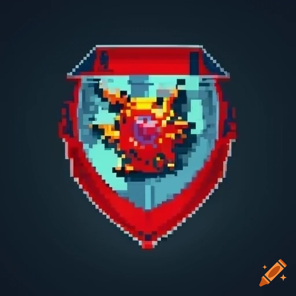 Pixel art logos of football clubs in anime style on Craiyon