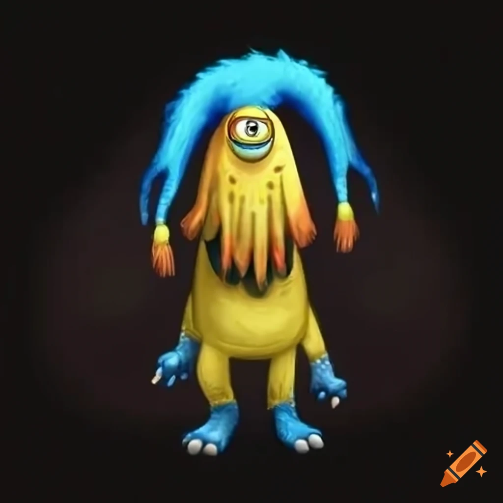 My Singing Monsters jester in red, yellow, and blue colors on Craiyon