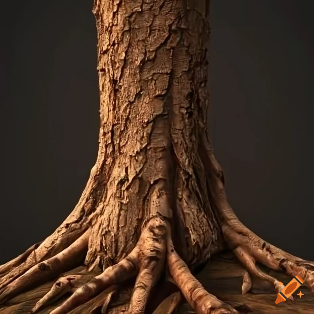 Pine tree resembling a human hand with branches and roots like fingers ...