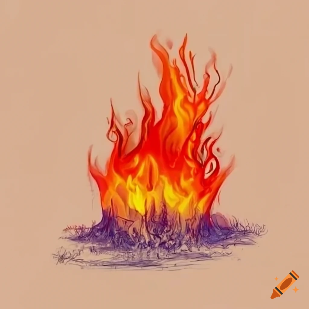 Drawing of fire on Craiyon