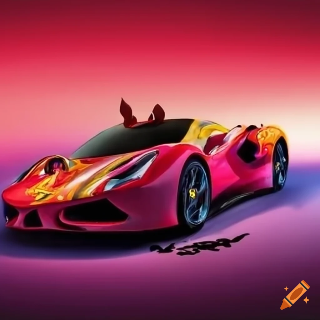 Ferrari car with my little pony characters design on Craiyon