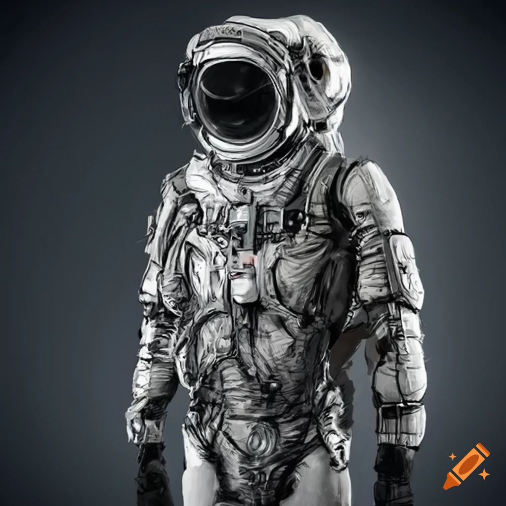 Creepy undead monkey in a high-tech spacesuit on Craiyon