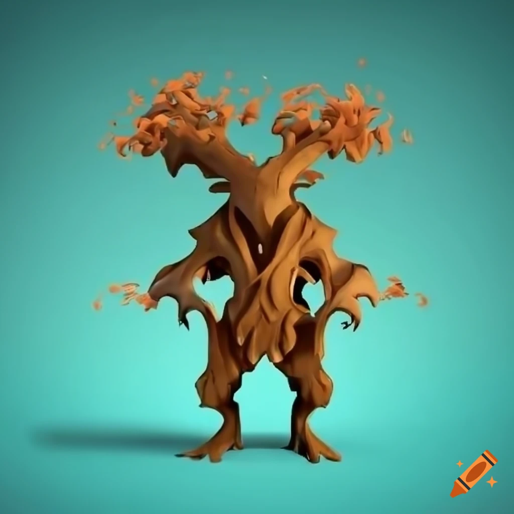 Stylized oak tree guardian on Craiyon