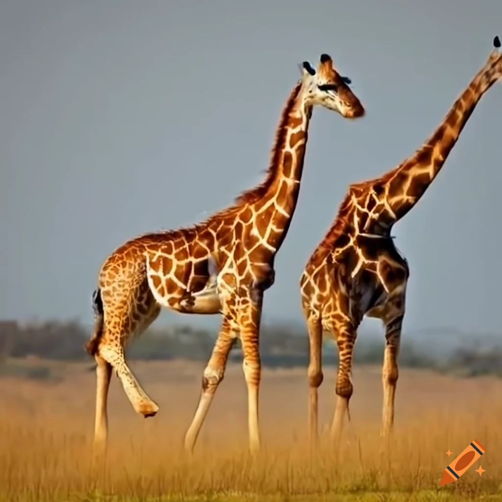 Giraffe lifting its foot on Craiyon