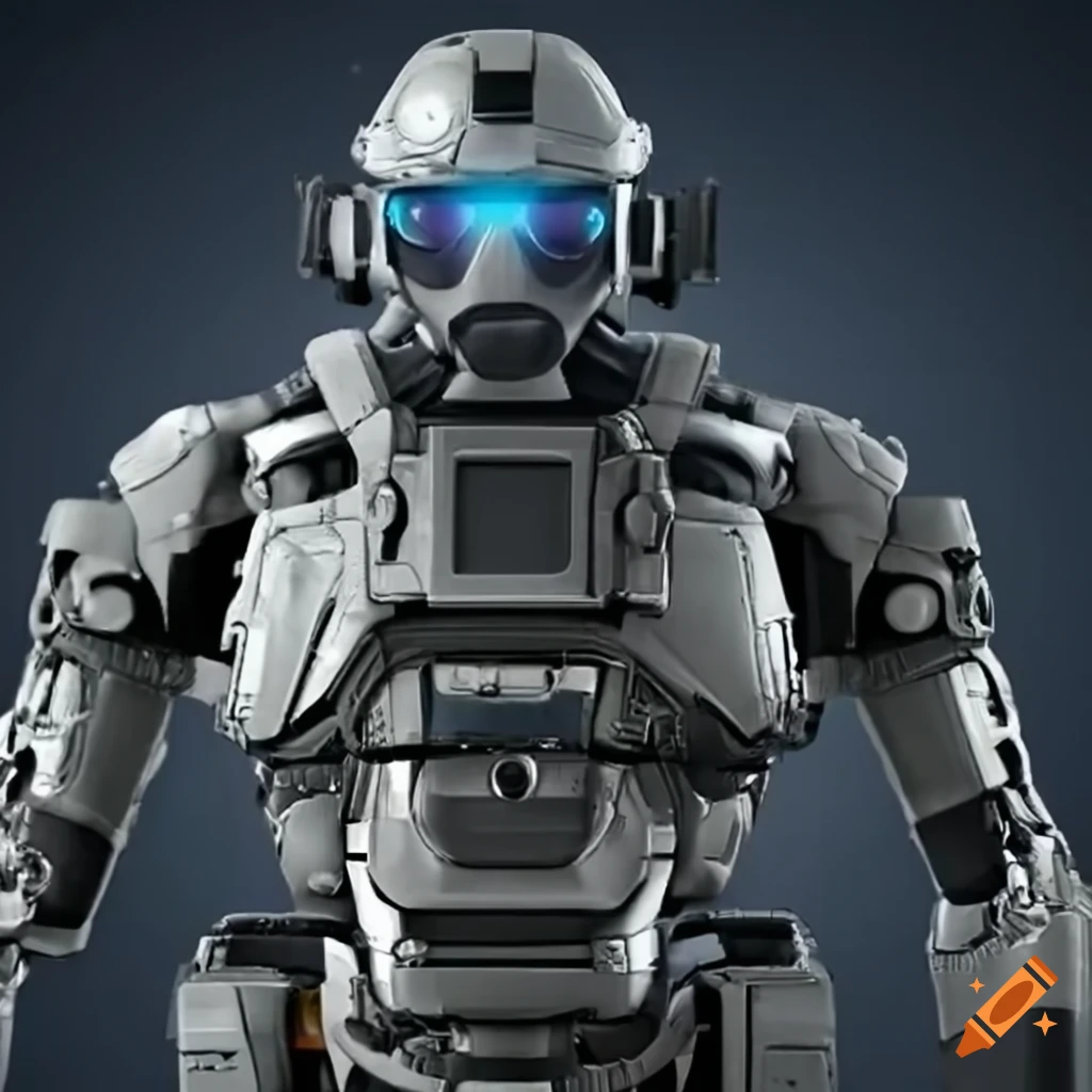 Military humanoid android on Craiyon