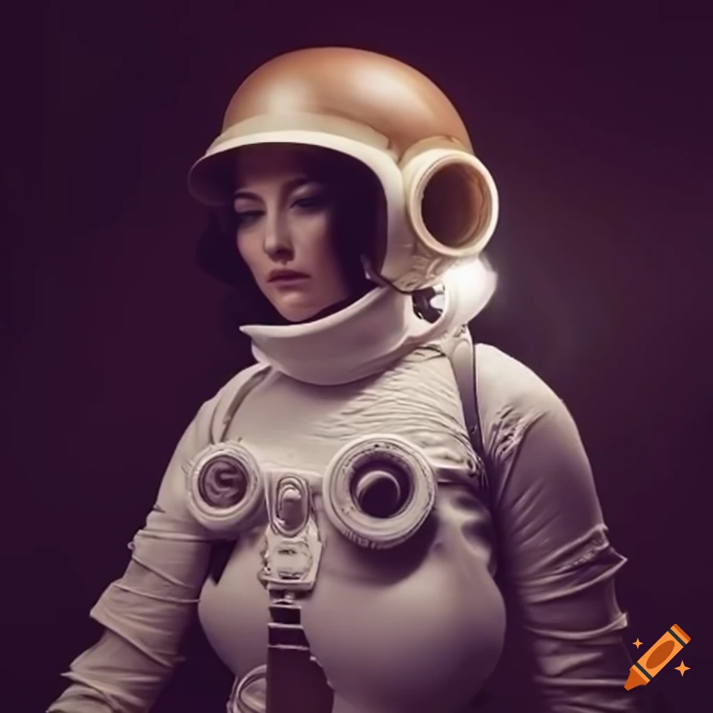 Snail princess of space in retro spacesuit with spiral and nautilus ...
