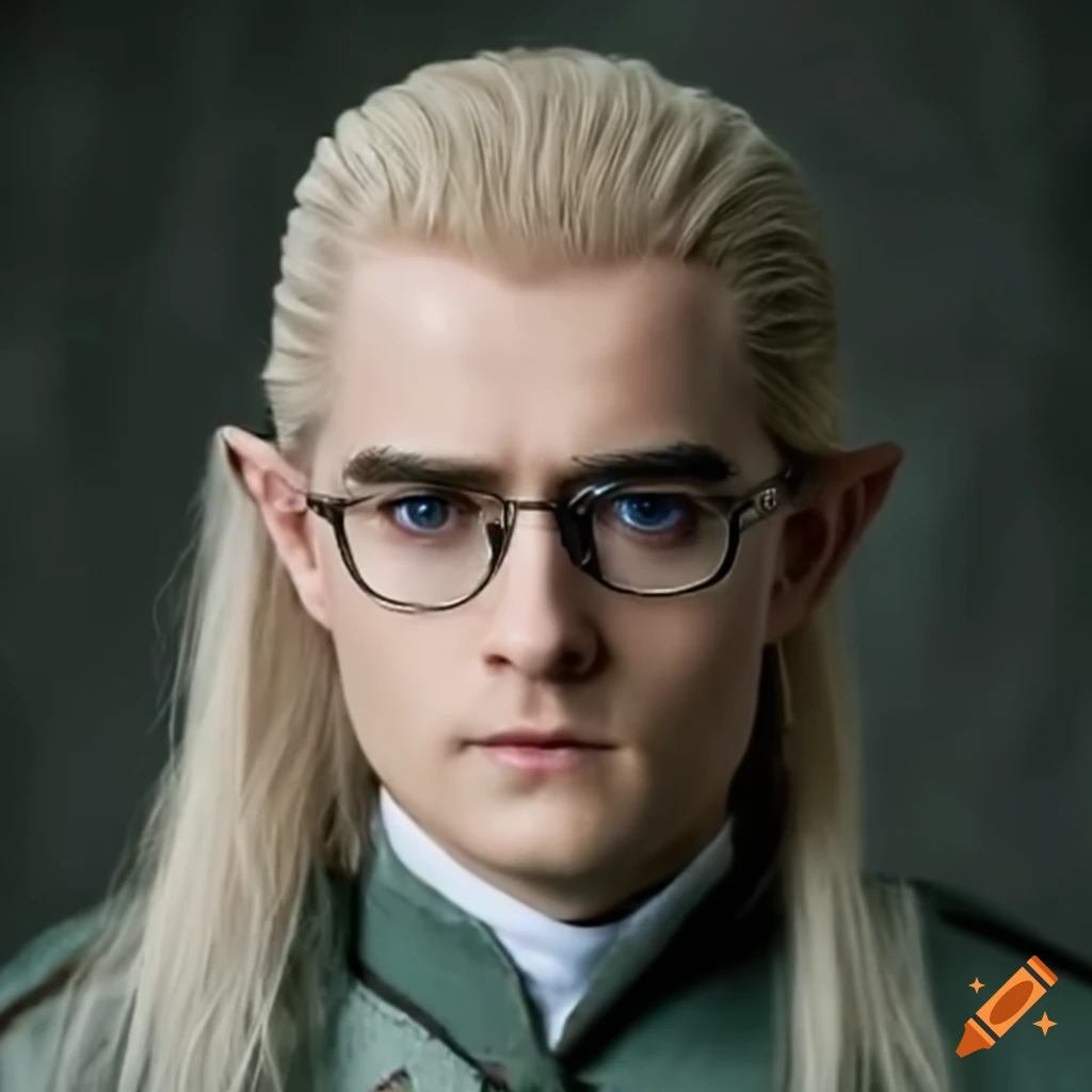 Elf Lord Legolas in elegant eyeglasses on Craiyon
