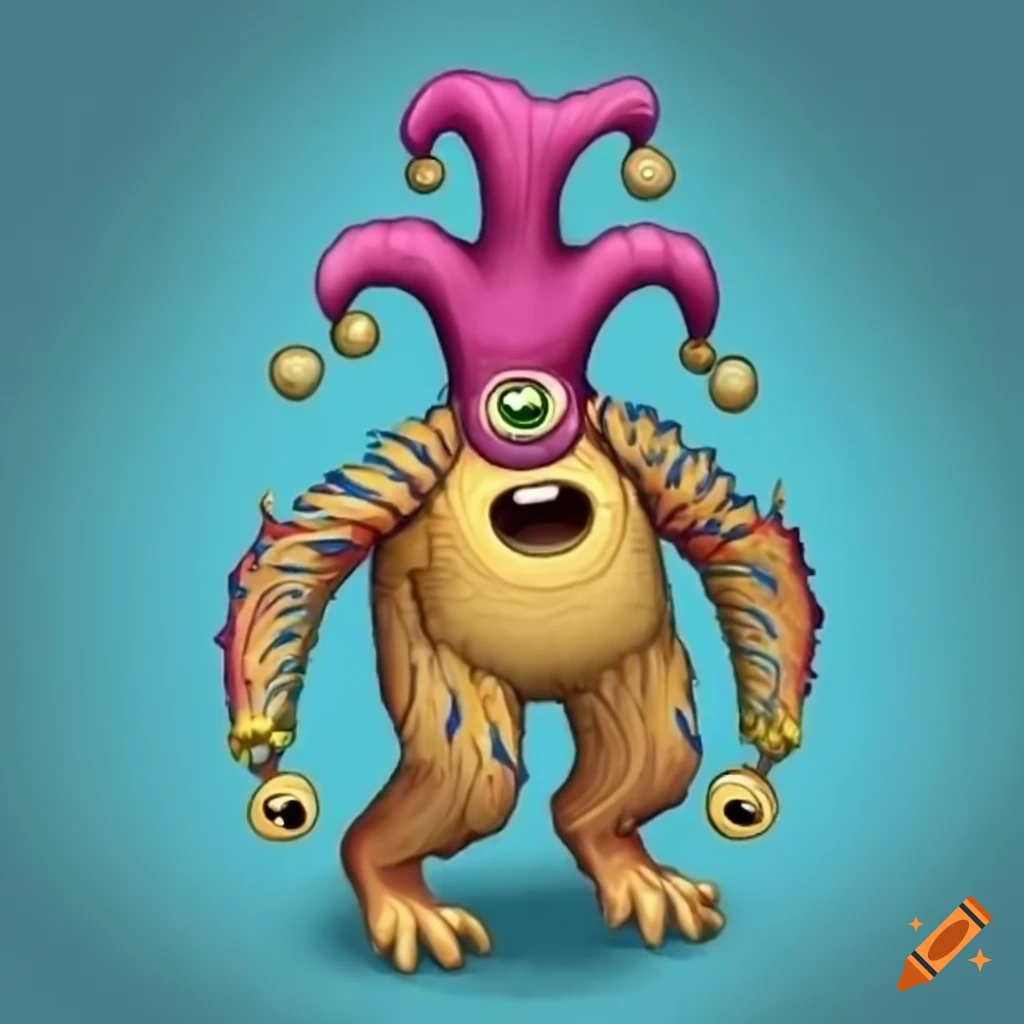 My singing monsters jester in red, yellow, and blue colors on Craiyon