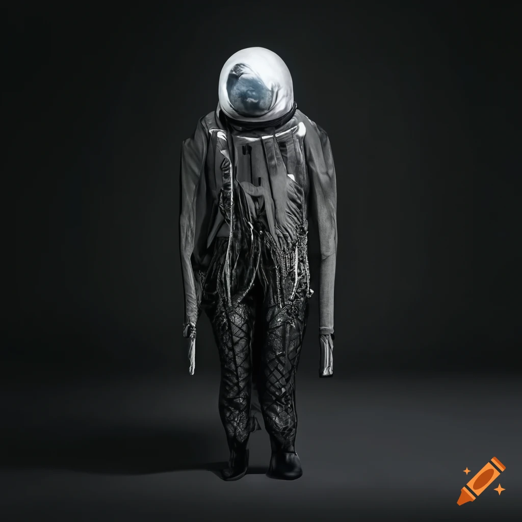 Goth space suit designed by rick owens on Craiyon
