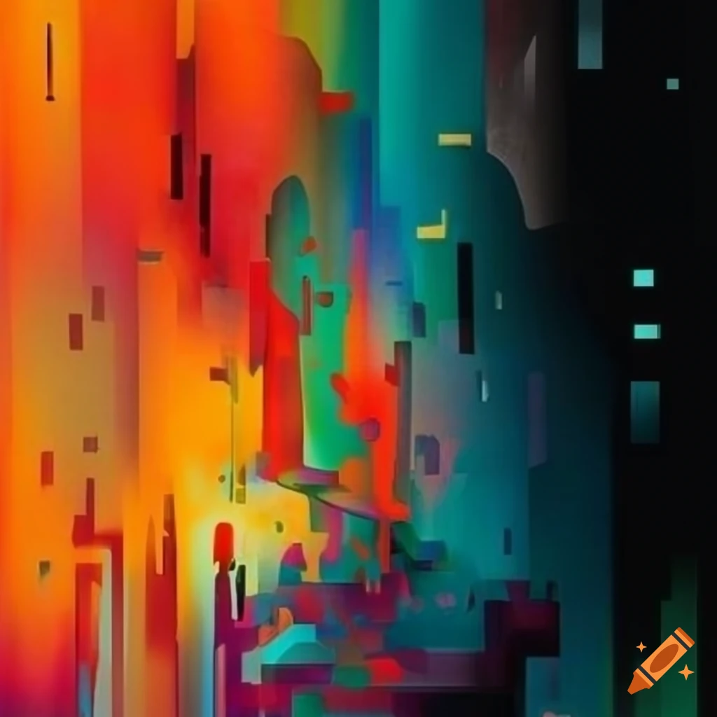 Abstract dystopian graphic inspired by Latin America and Brazil with ...