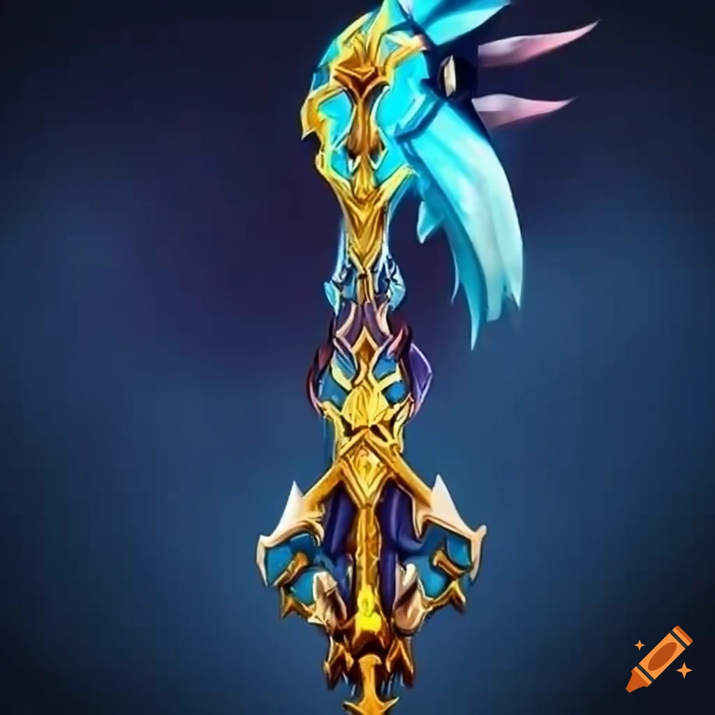 Golden wing keyblade on Craiyon