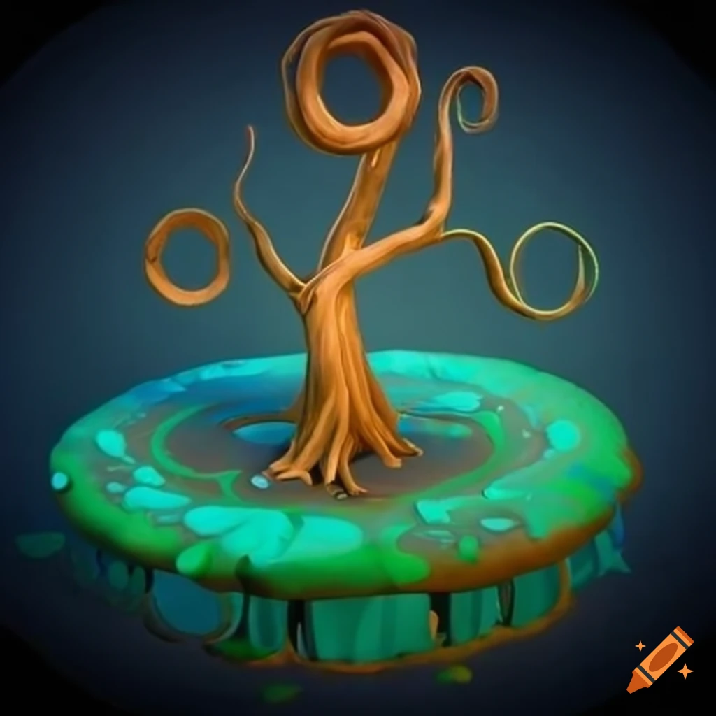 Stylized fairy ring trees on Craiyon