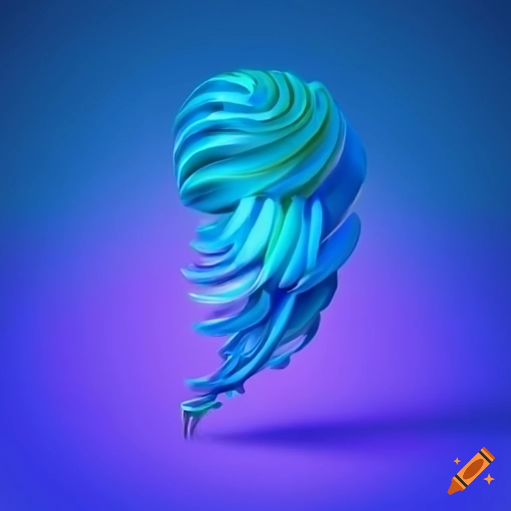 Stylized blue wind depiction on Craiyon