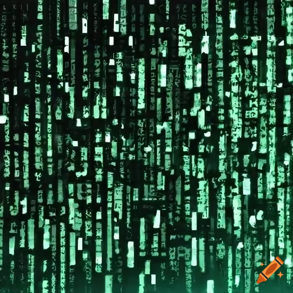 Matrix falling effect background with black text 'm4yday' on Craiyon