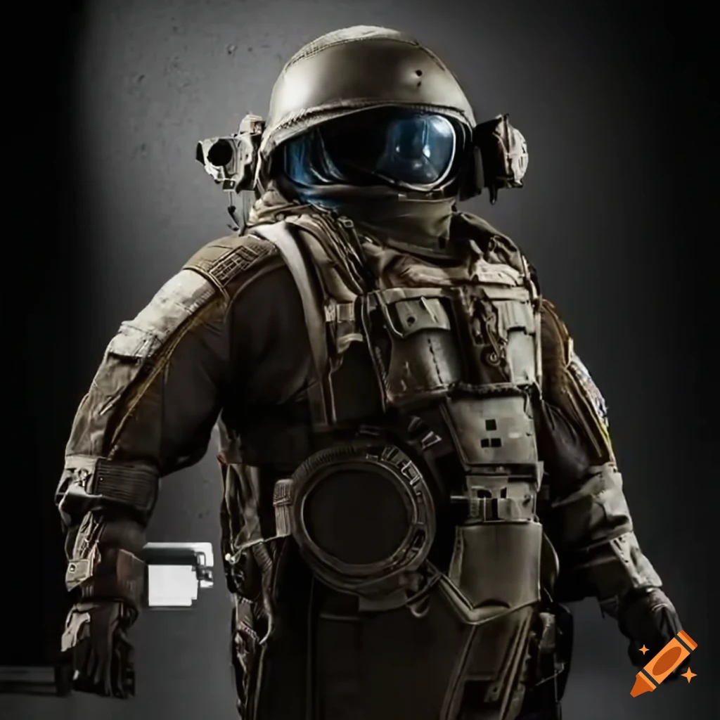 A hick cop in a tacticool armored space suit with bulletproof and ...