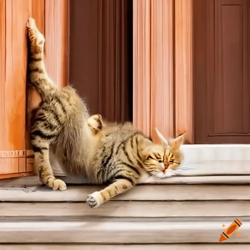 Cat falling from a building on Craiyon