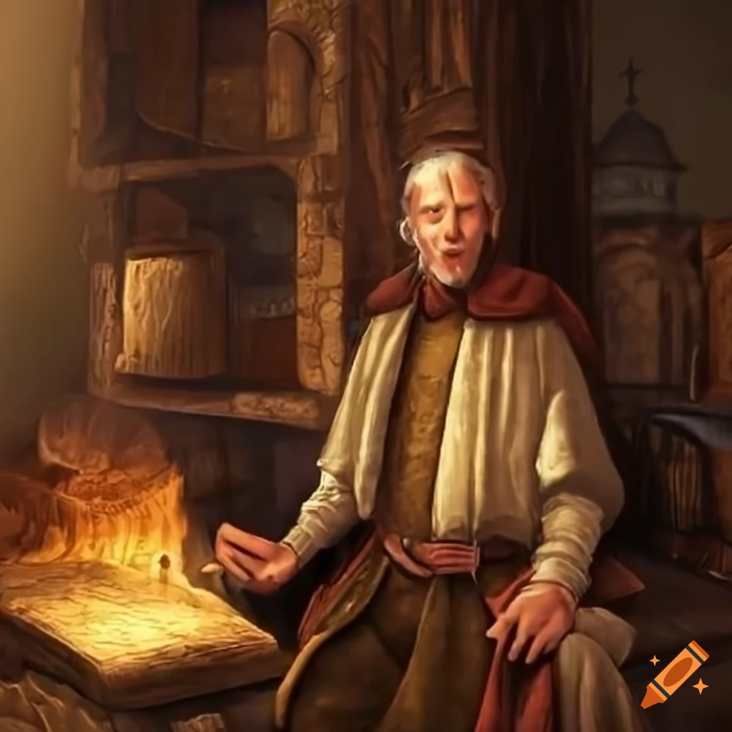 Medieval merchant guild in a town on Craiyon