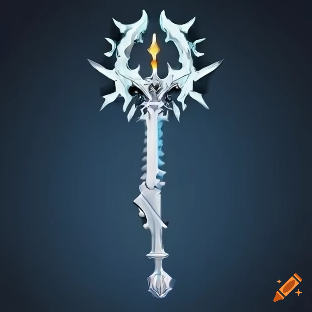 Silver white keyblade on Craiyon