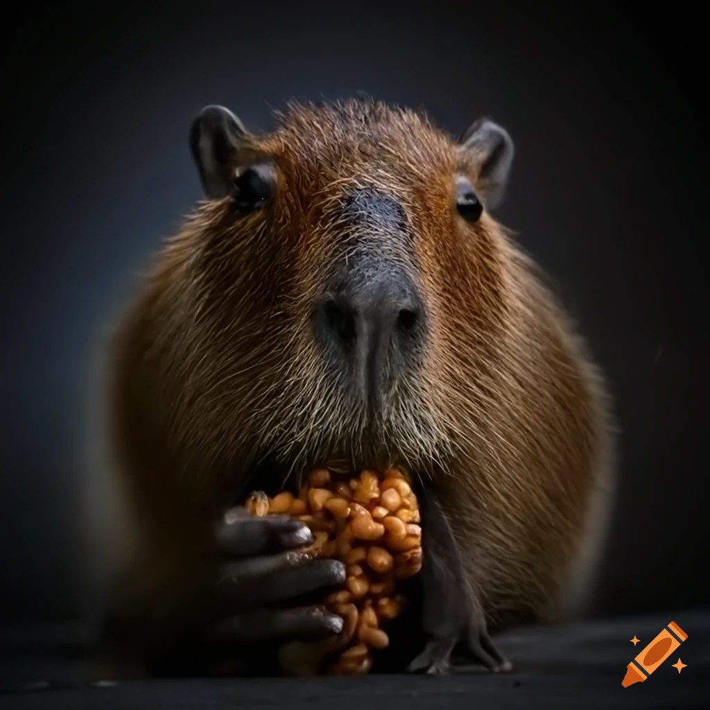 Capybara eating beans on Craiyon