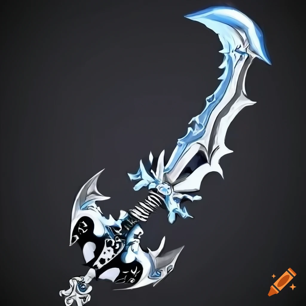 Black and white keyblade on Craiyon