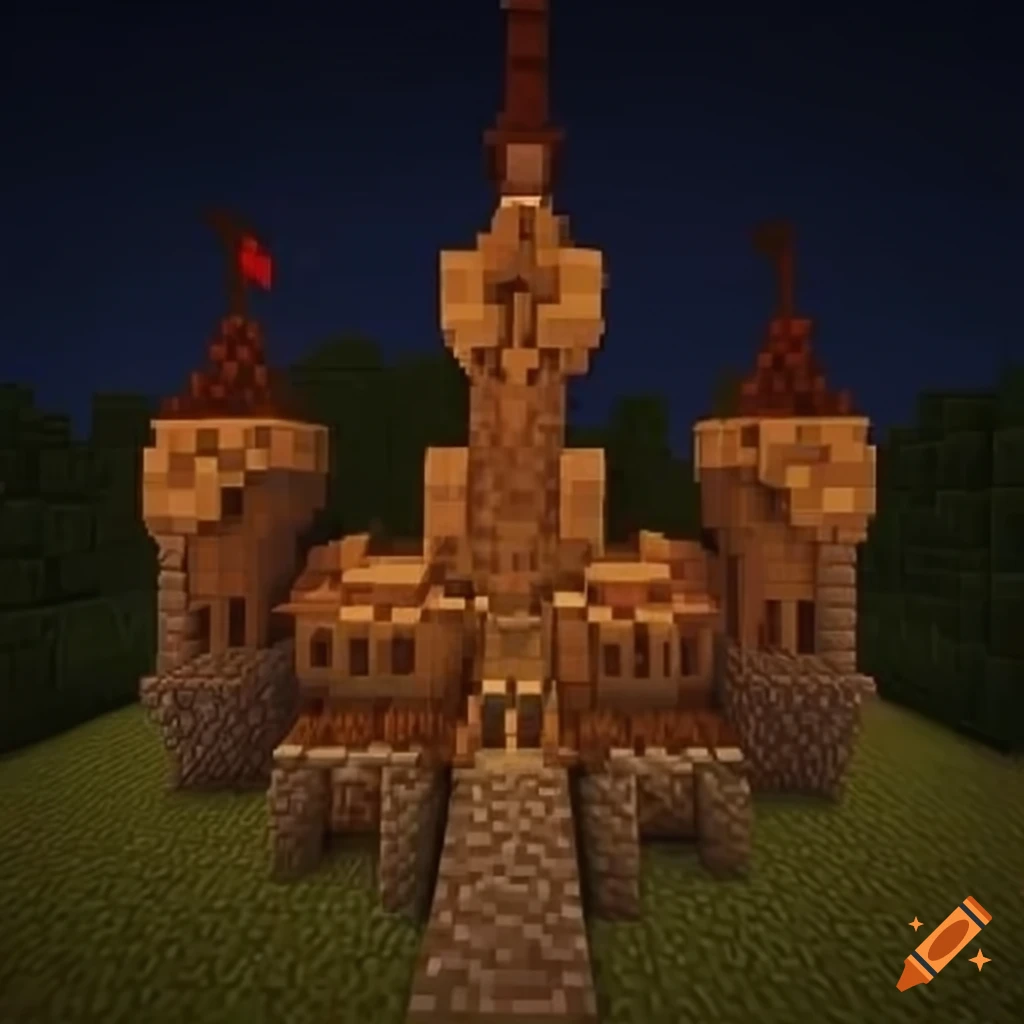 Minecraft medieval castle build on Craiyon