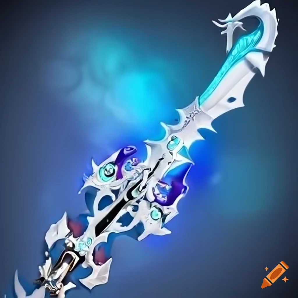 Silver white keyblade on Craiyon