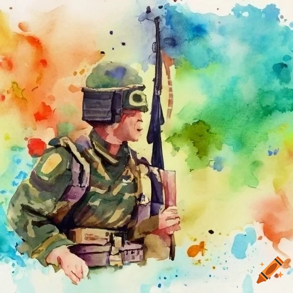Border guard day celebration in watercolor on Craiyon