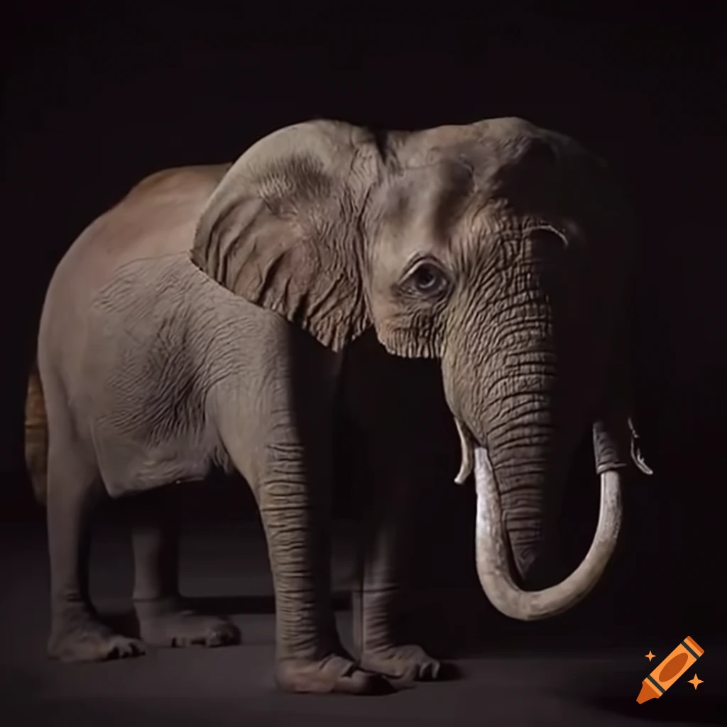 Transformation of a man into an elephant focusing on his hands on Craiyon