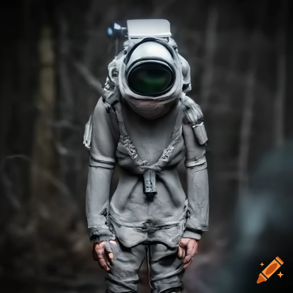 Creepy undead monkey in a high-tech spacesuit on Craiyon