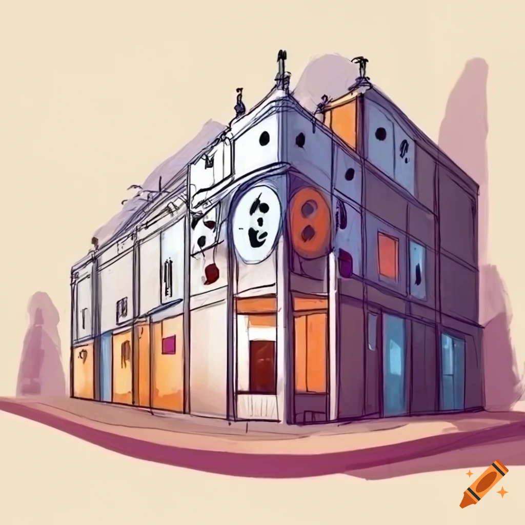 Film studio drawing on Craiyon