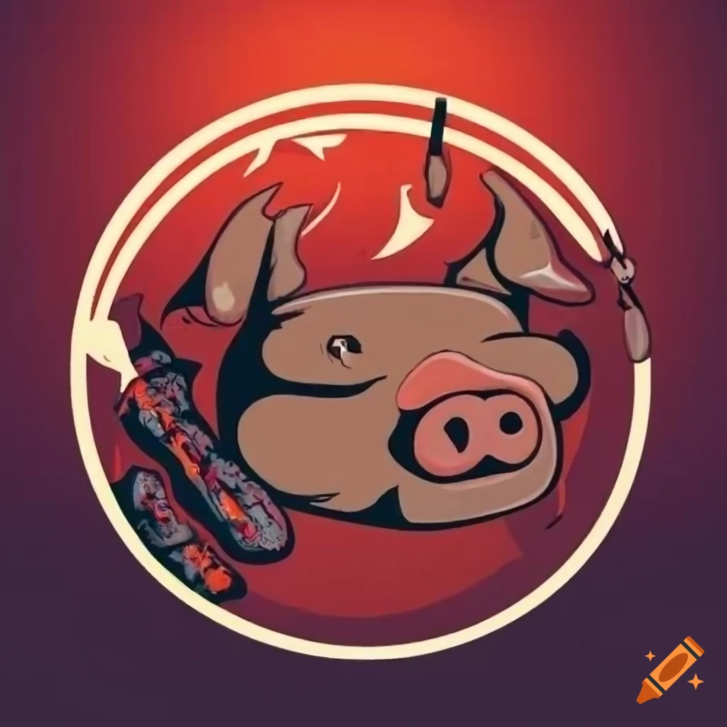 Two pigs barbecue logo on Craiyon