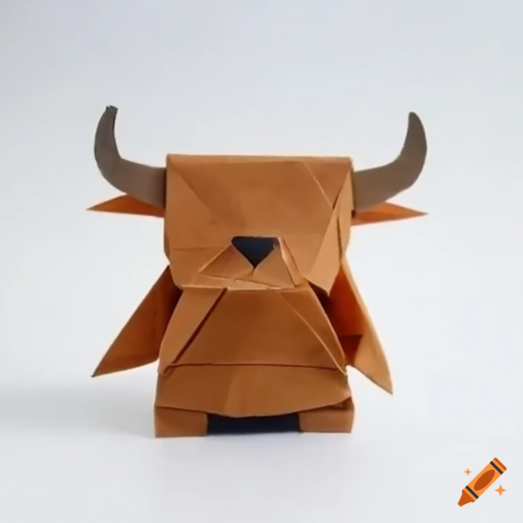 Origami paper figure of a kawaii minotaur on Craiyon