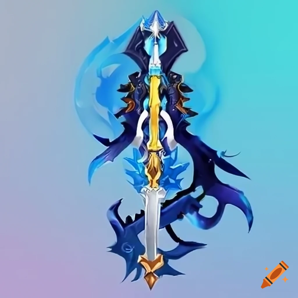 Blue kingdom key keyblade on Craiyon