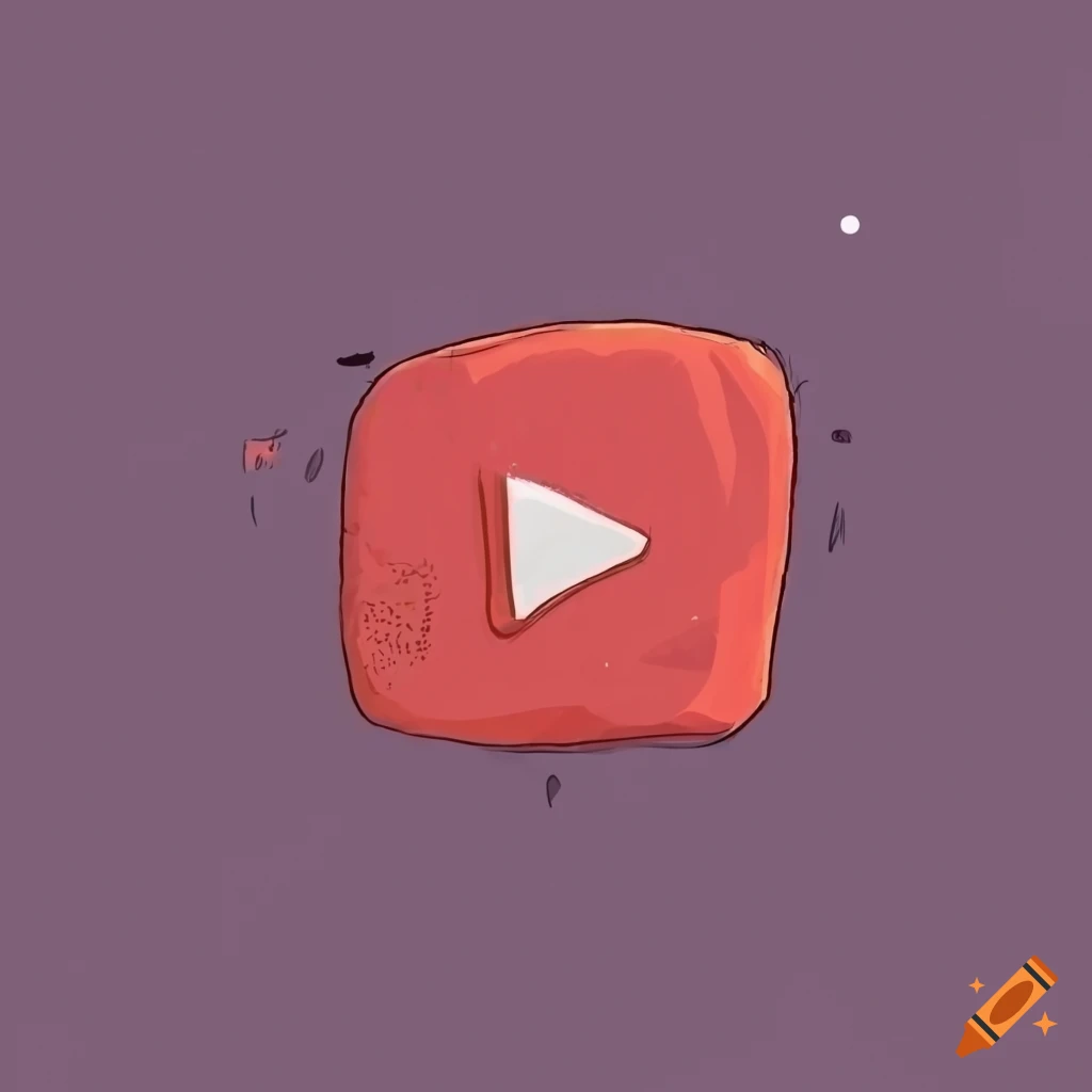 Hand-drawn youtube app logo on Craiyon