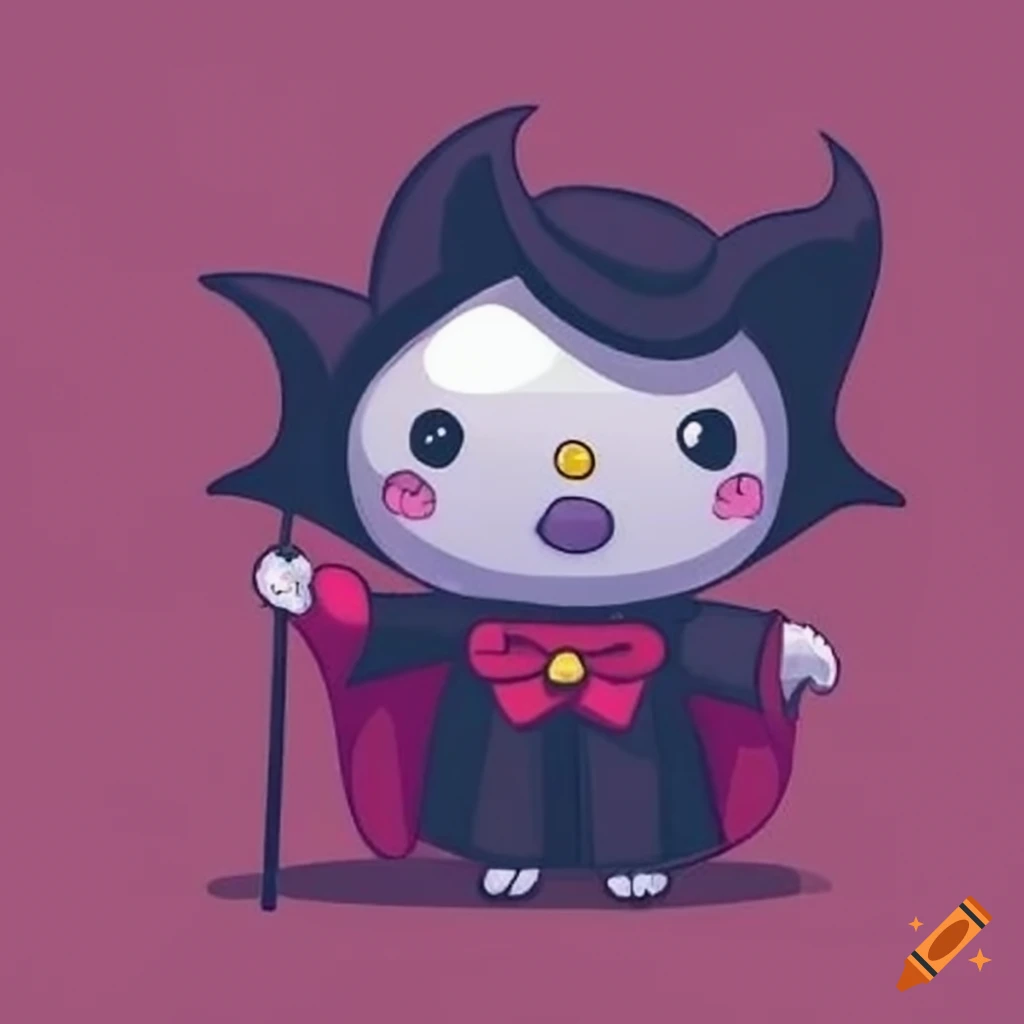 Cute kawaii little vampire in hello kitty style on Craiyon