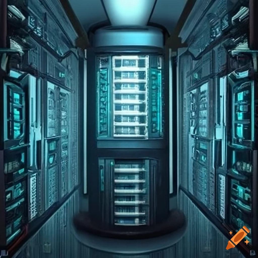 Server room with phones painted in a rembrant style on Craiyon