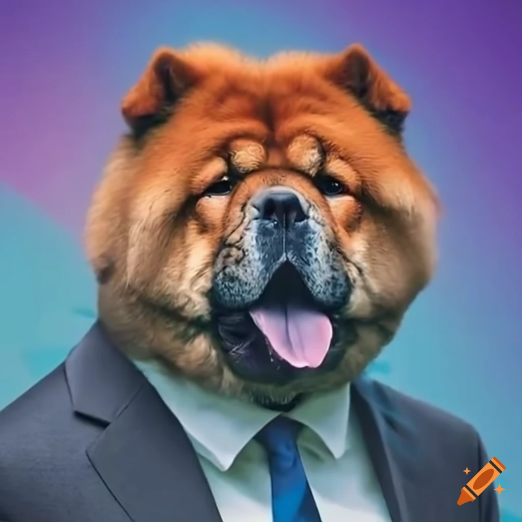 Chow chow dog with the face of a president on Craiyon