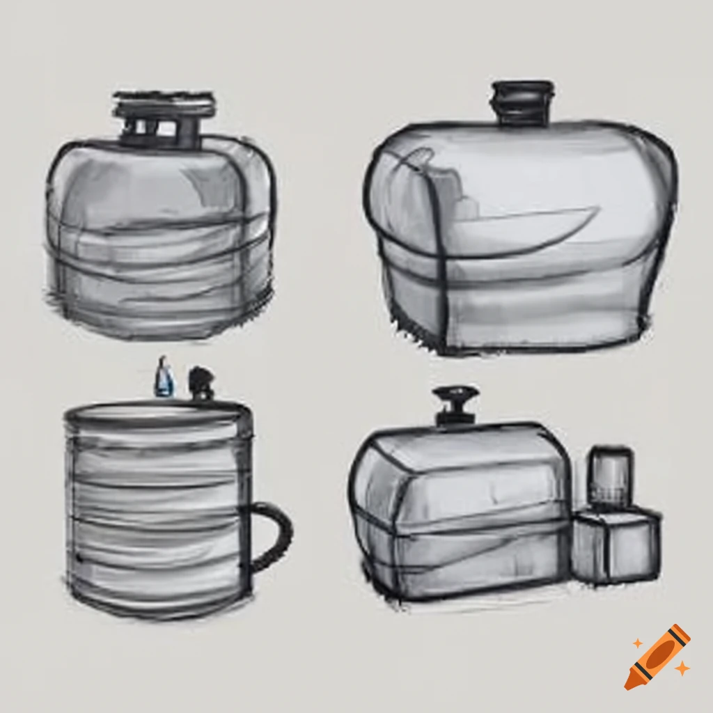 Four separate liquid tanks for fuel and water on Craiyon