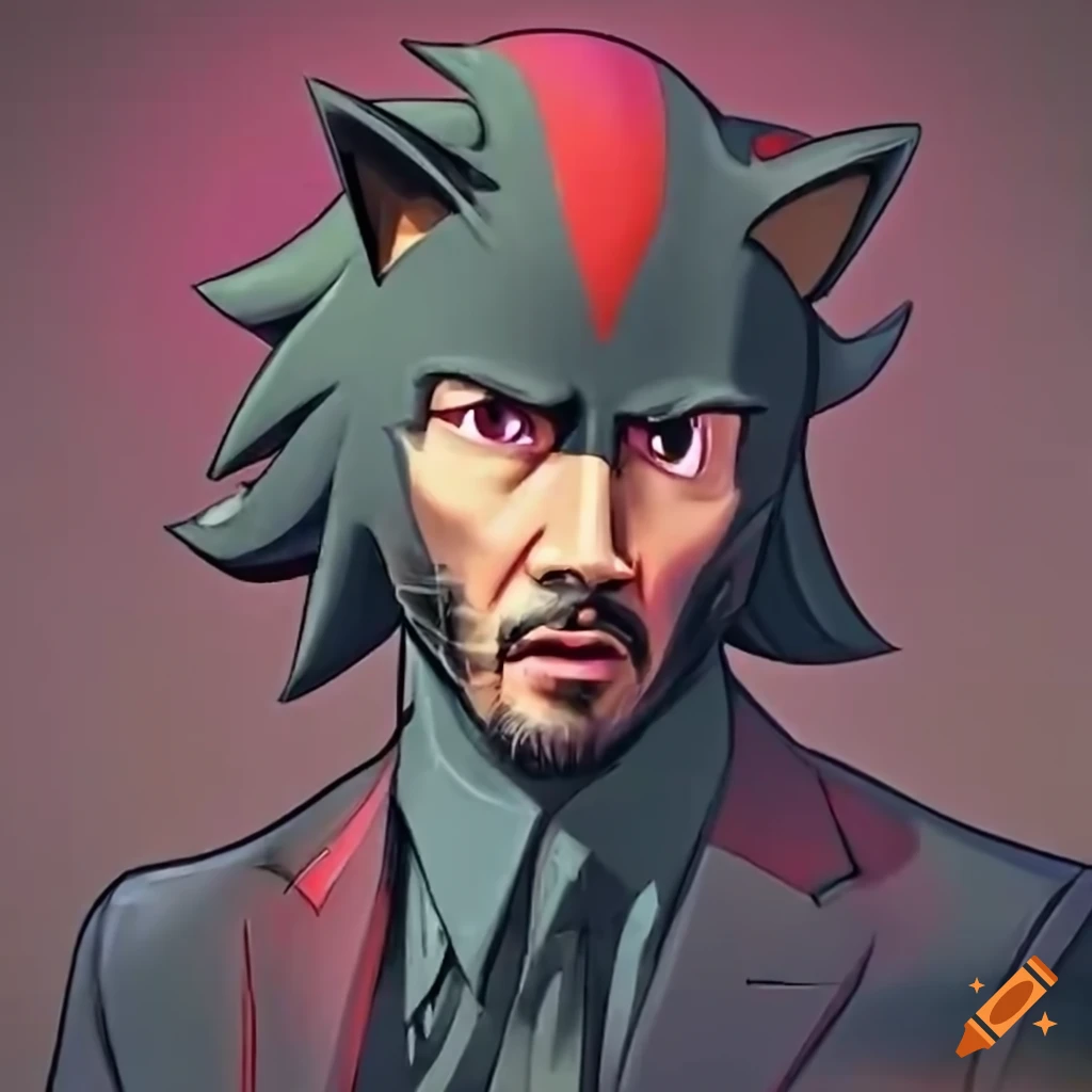 Shadow the hedgehog cosplaying as john wick on Craiyon