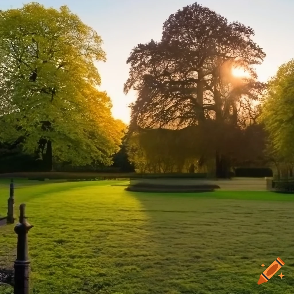 Knighton park gardens in leicester, england at sunset on Craiyon