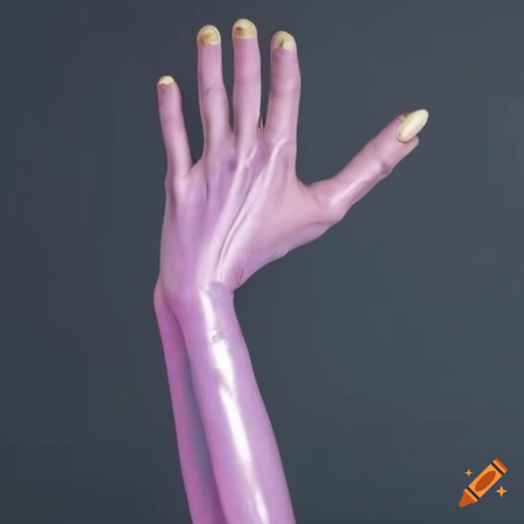 Pastel metallic arm and hand posing on Craiyon