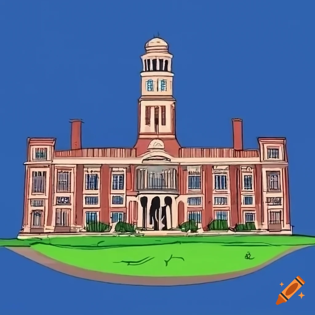 Cartoon style drawing of howard university in washington dc on Craiyon