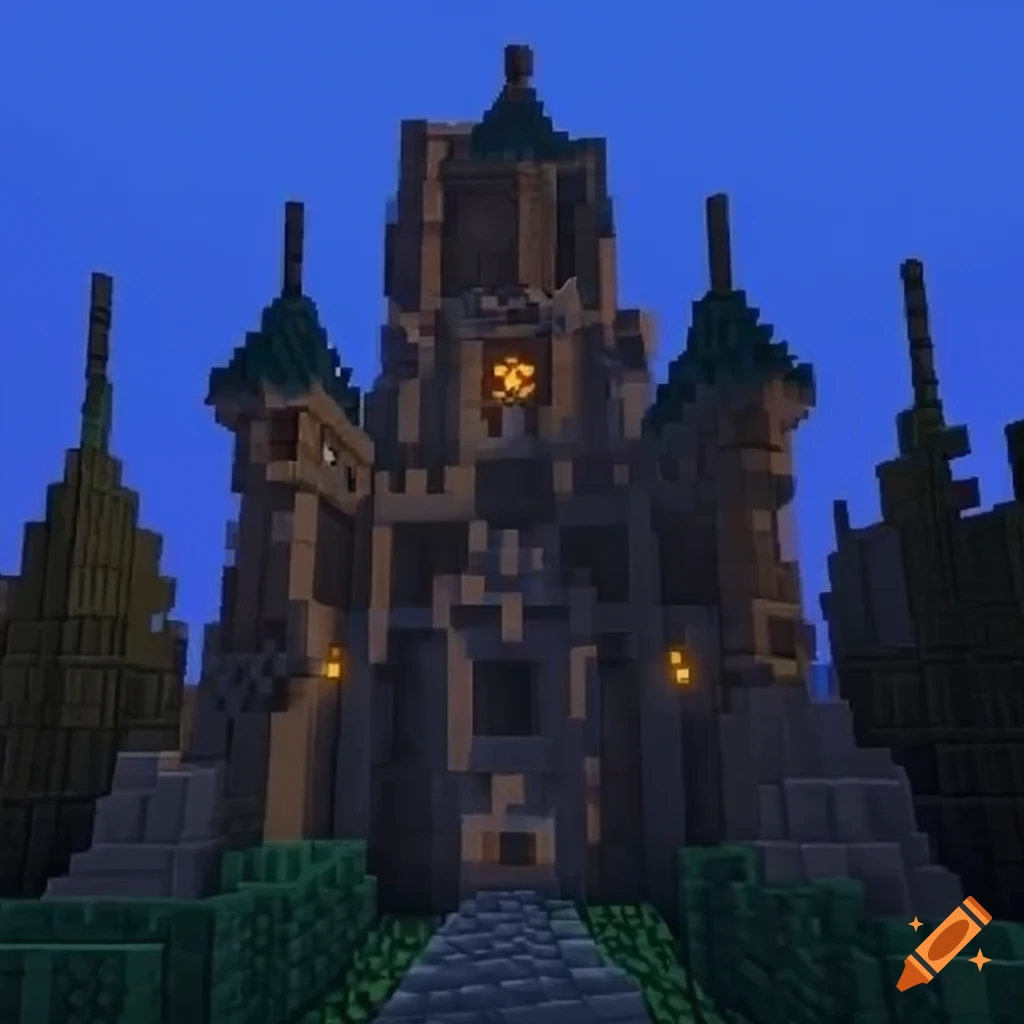 Minecraft medieval castle build on Craiyon