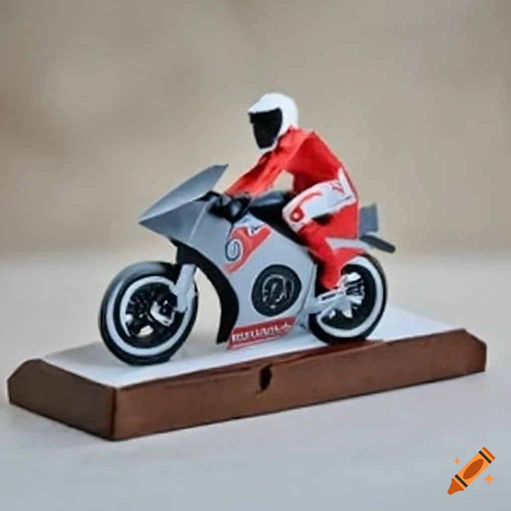 Origami motorcycle race papercraft diorama with intricate paper details ...