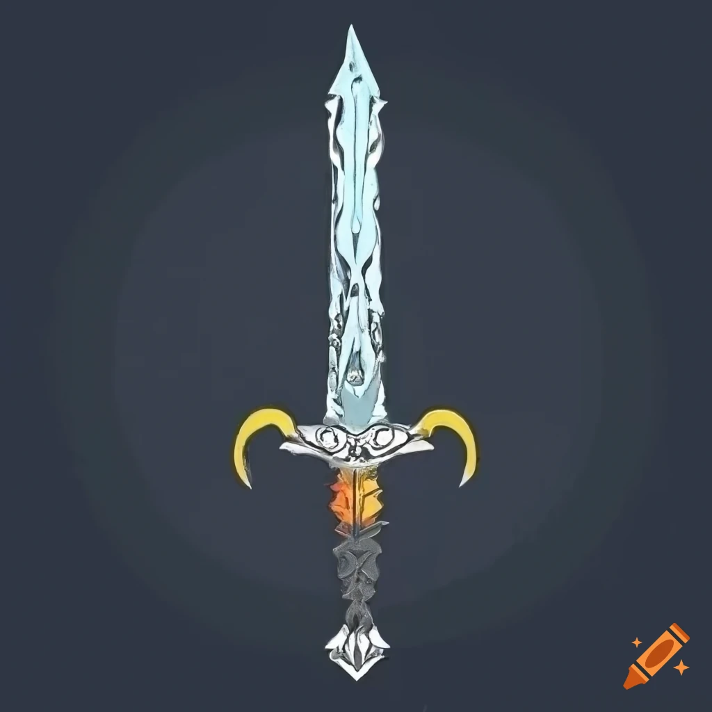 Two-sided dagger with silver decorations on Craiyon