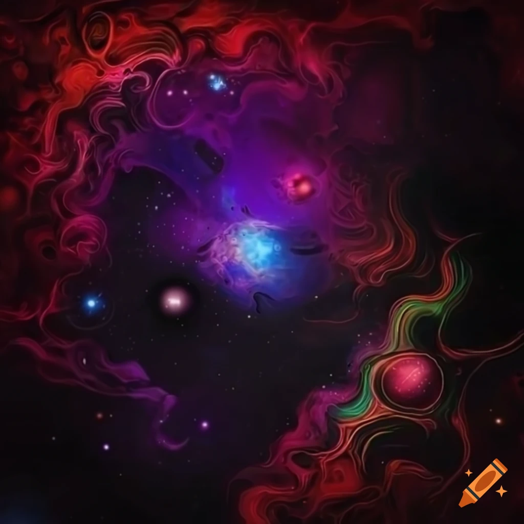 Psychedelic space and galaxy illustration on Craiyon