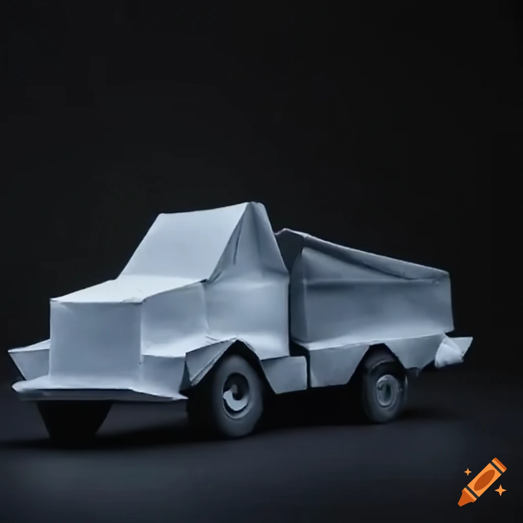 Origami paper truck figure on Craiyon