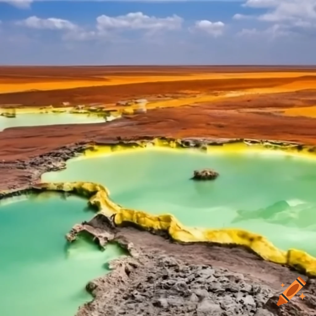 Danakil depression landscape in high definition on Craiyon