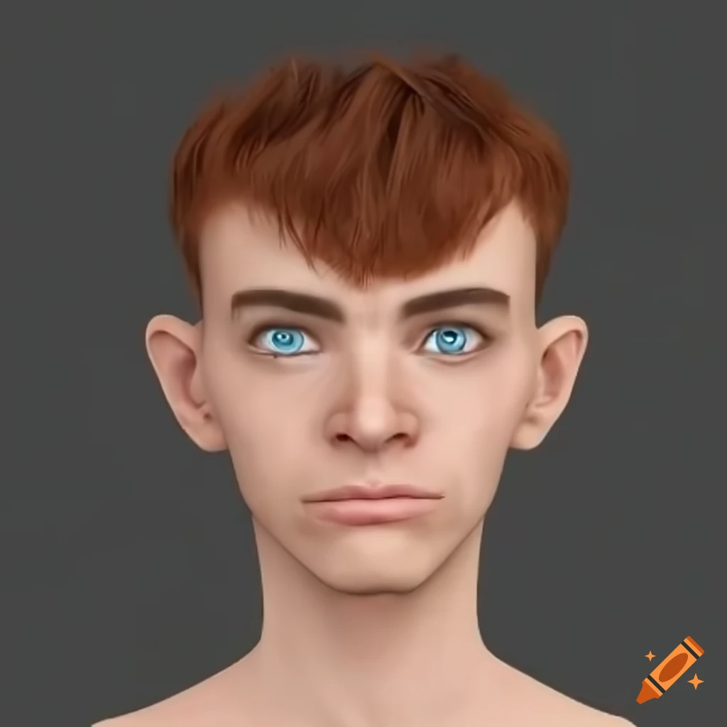 Stylized human male with unique facial features on Craiyon